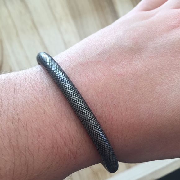 Accessories | Mens Antique Silver Steel Black Fishnet Bracelet | Poshmark